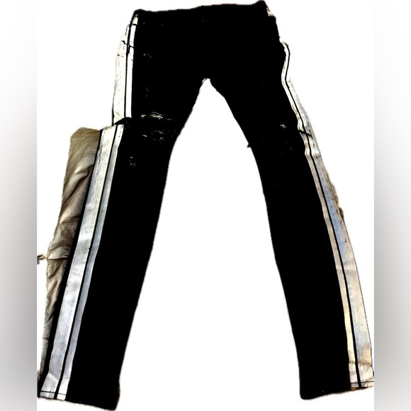AMIRI | Jeans | Amiri Track Stack Denim Black Denim White Track Stripe ...